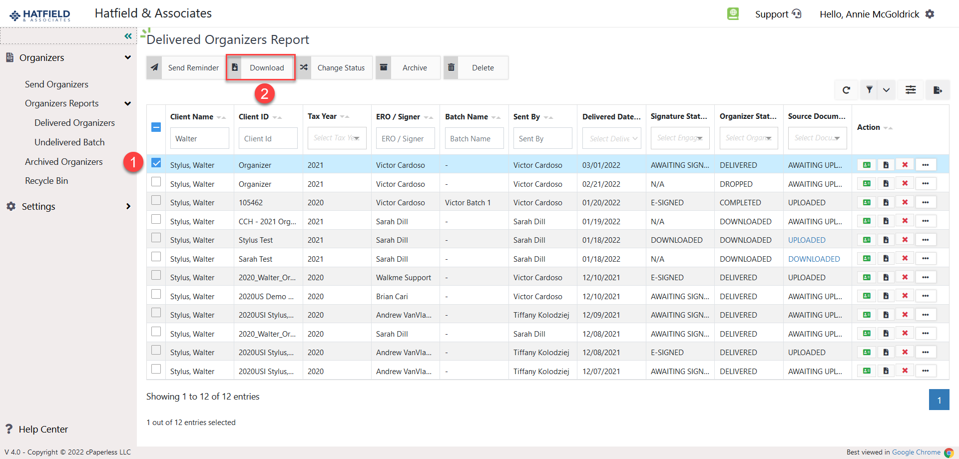 Organizers Reports Overview – SafeSend Organizers