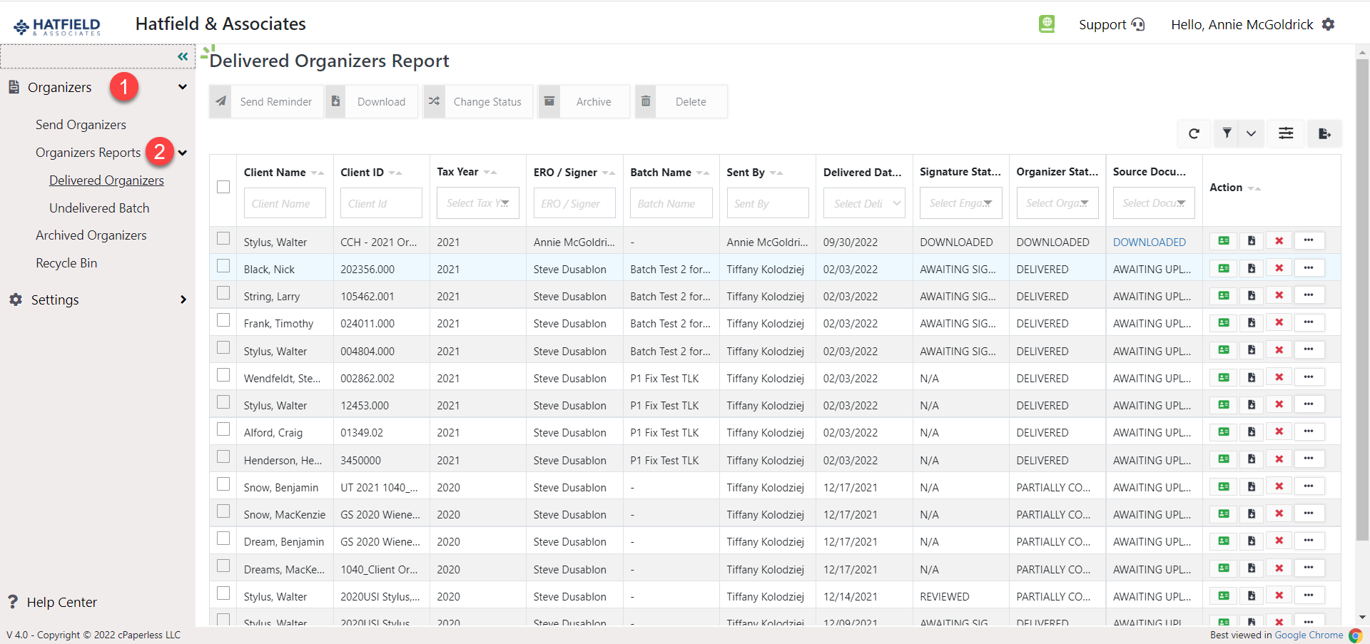 Organizers Reports Overview – SafeSend Organizers