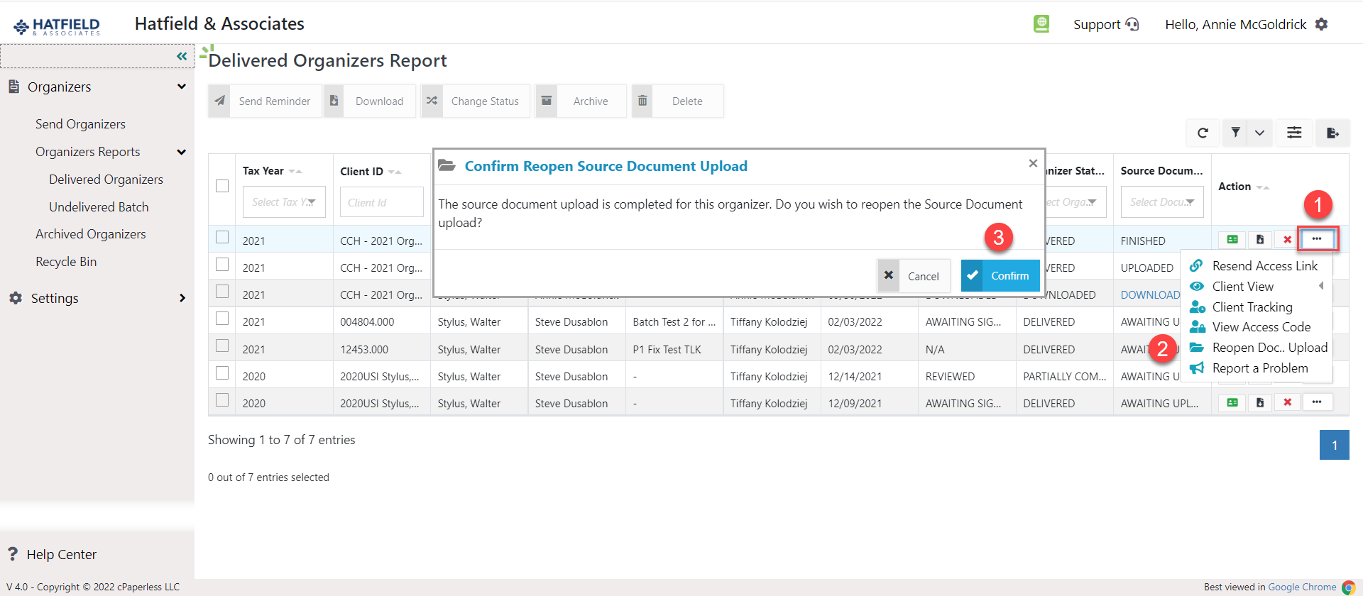 Organizers Reports Overview – SafeSend Organizers