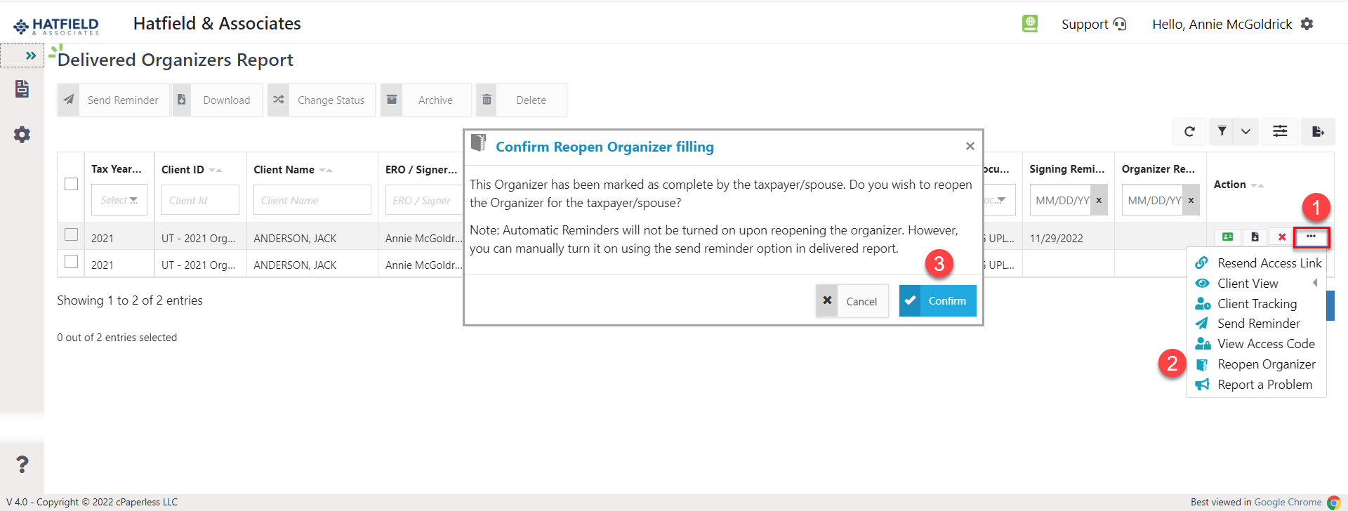 Organizers Reports Overview – SafeSend Organizers