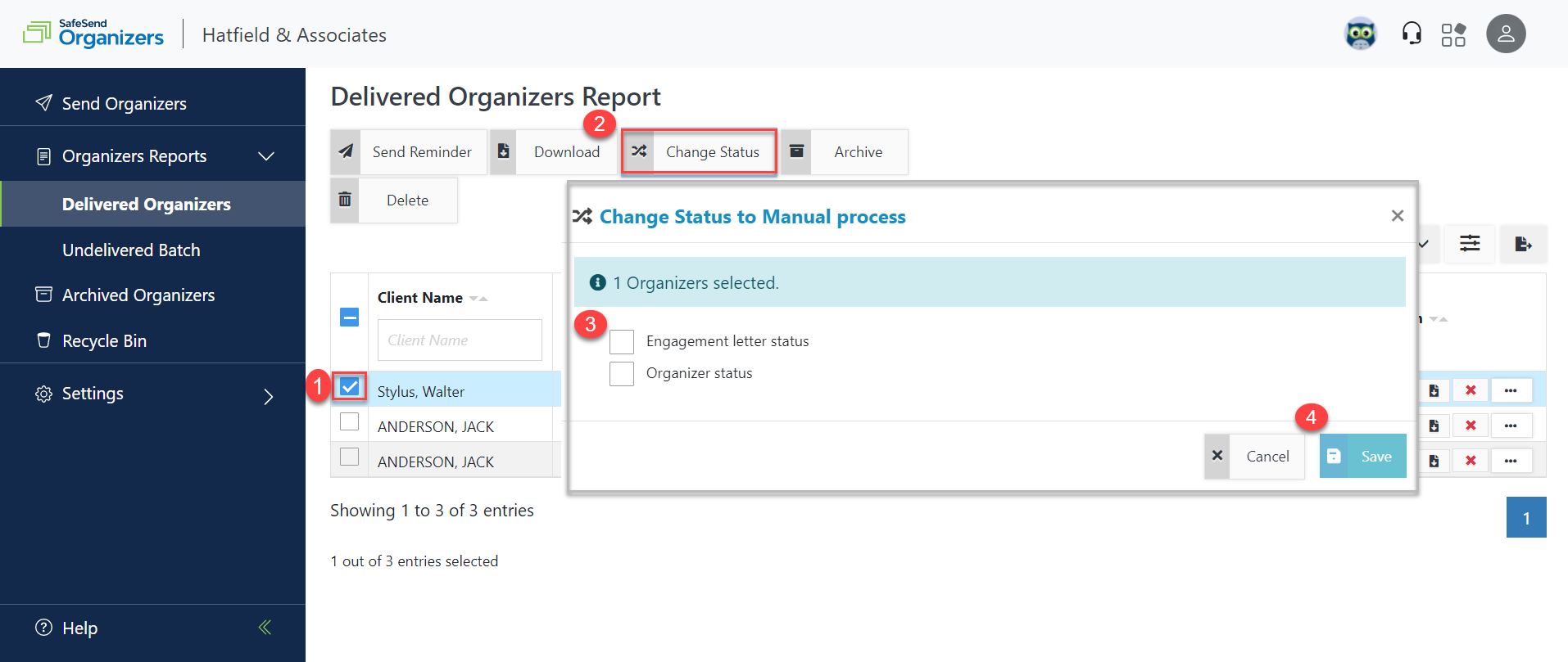 Organizers Reports Overview – SafeSend Organizers