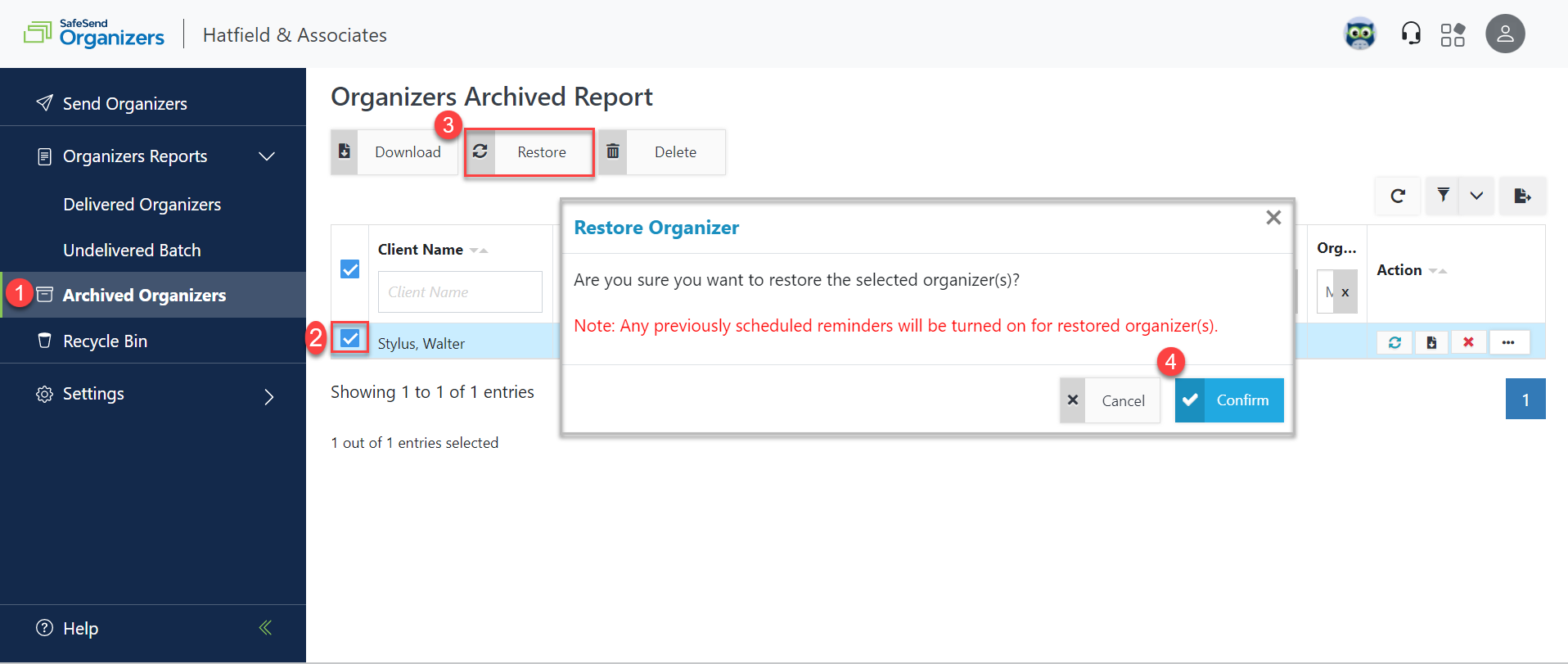 Organizers Reports Overview – SafeSend Organizers