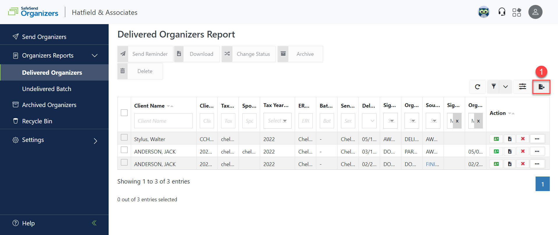 Organizers Reports Overview – SafeSend Organizers