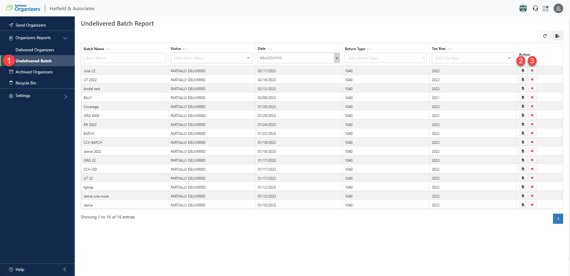Organizers Reports Overview – SafeSend Organizers