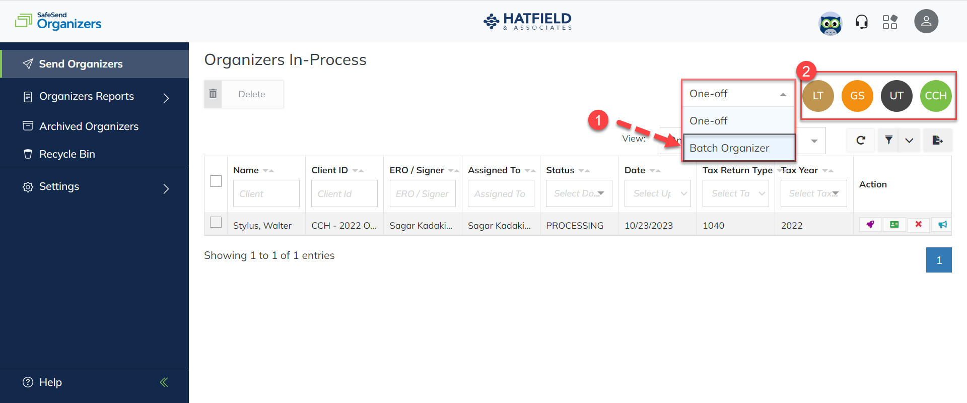 Uploading Batch Organizers – SafeSend Organizers