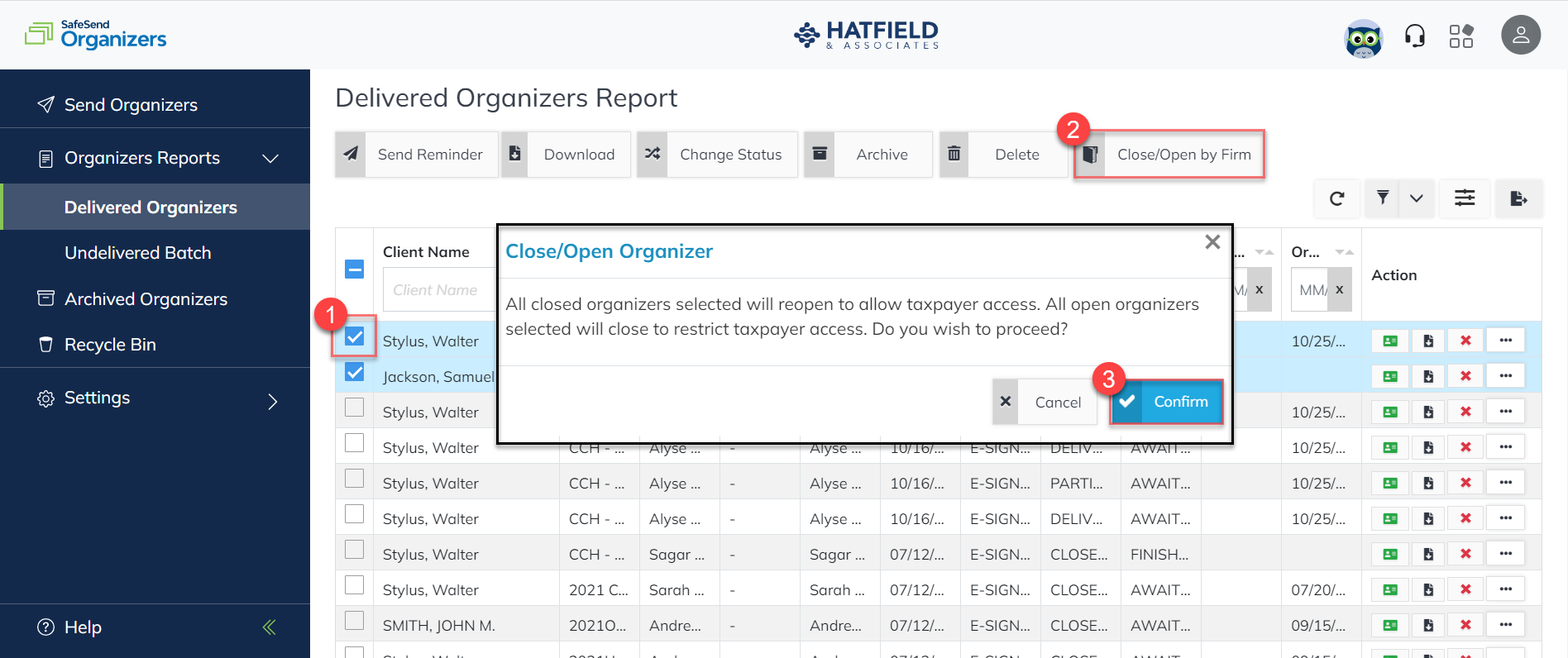 Organizers Reports Overview – SafeSend Organizers